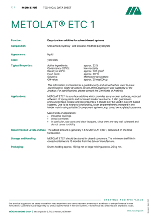 METOLAT® ETC 1 | Münzing Chemie