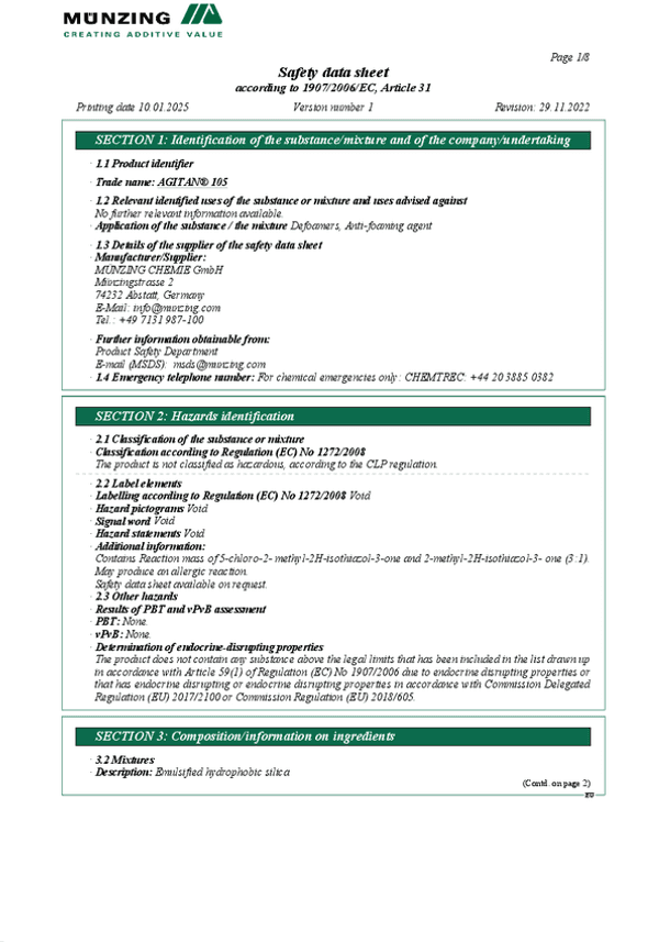 AGITAN® 105 | Münzing Chemie