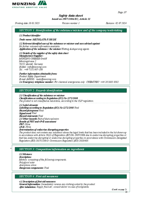 METOLAT® P 588 DE | Münzing Chemie