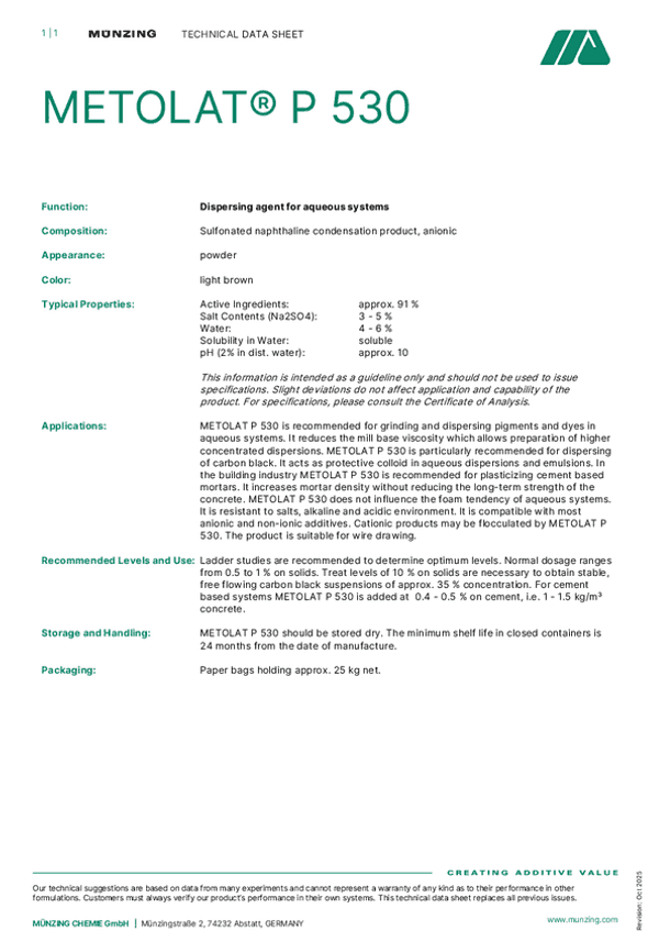 METOLAT® P 530 | Münzing Chemie