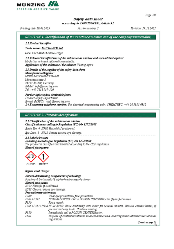 METOLAT® 366 | Münzing Chemie