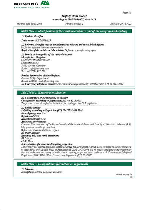 AGITAN® 155 | Münzing Chemie