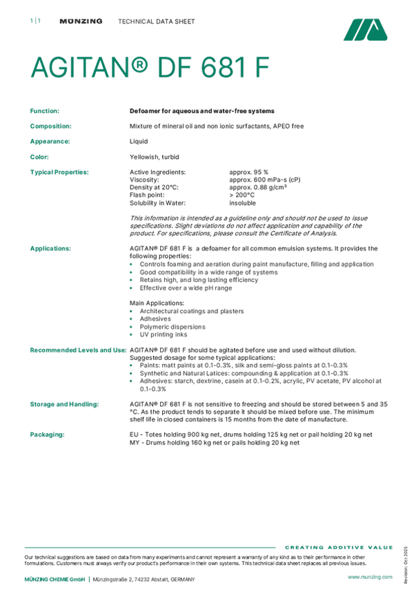 AGITAN® DF 681 F | Münzing Chemie