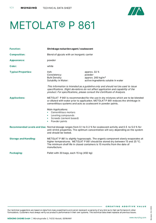METOLAT® P 861 | Münzing Chemie