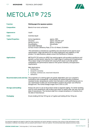 METOLAT® 725 | Münzing Chemie