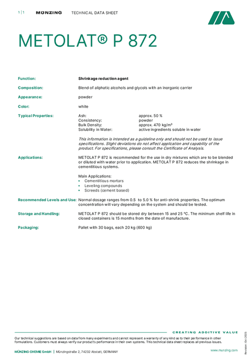 METOLAT® P 872 | Münzing Chemie
