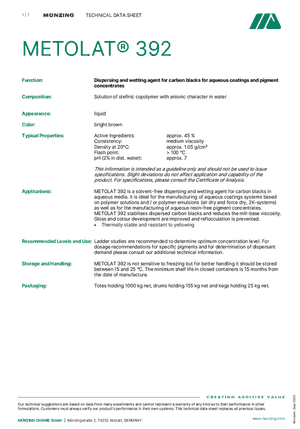 METOLAT® 392 | Münzing Chemie
