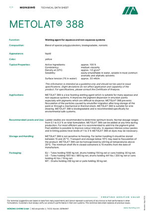METOLAT® 388 | Münzing Chemie