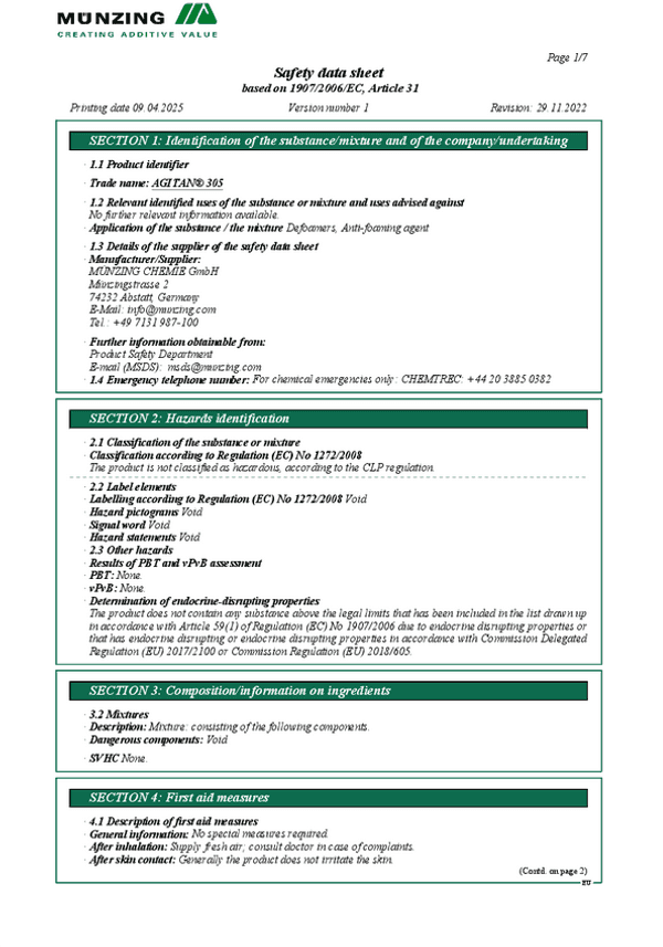AGITAN® 305 | Münzing Chemie