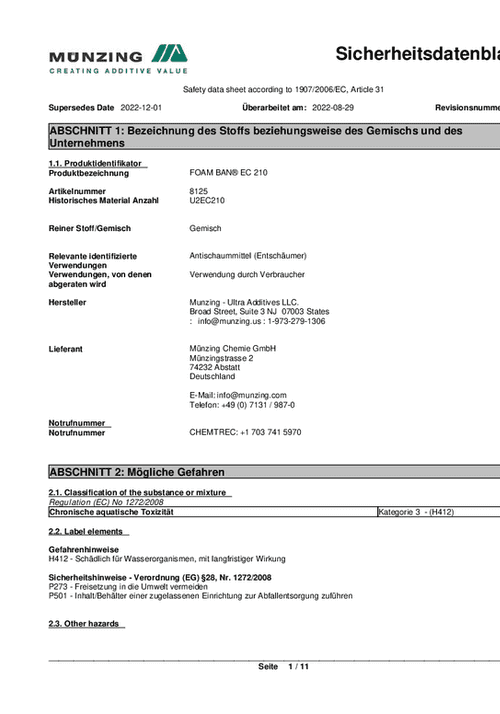 FOAM BAN® EC 210 | Münzing Chemie