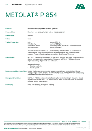 METOLAT® P 854 | Münzing Chemie