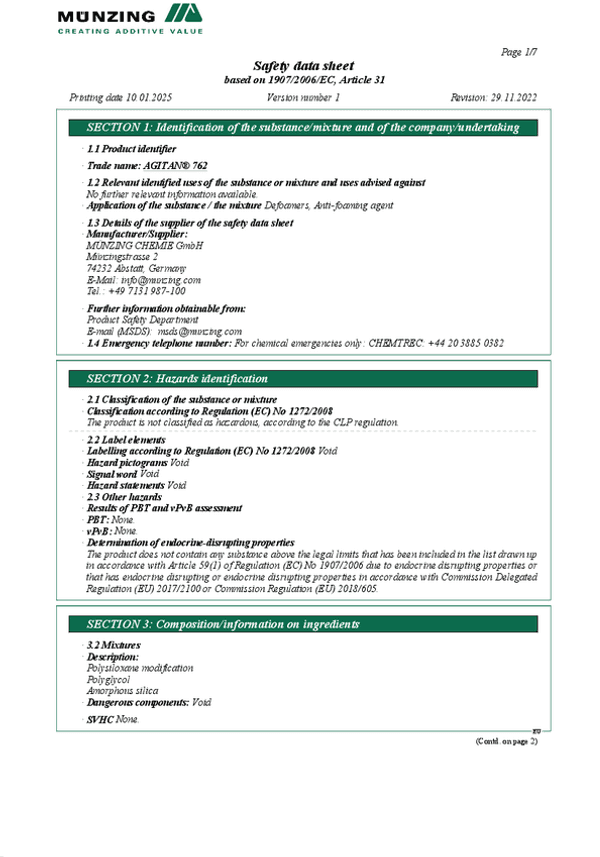 AGITAN® 762 | Münzing Chemie