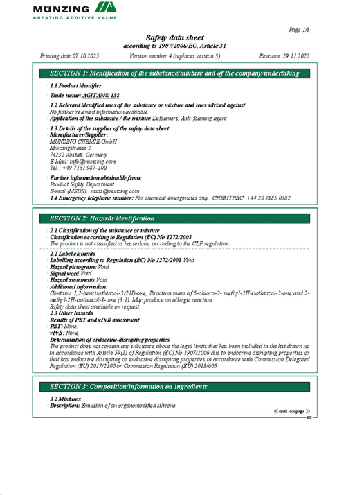 AGITAN® 158 | Münzing Chemie
