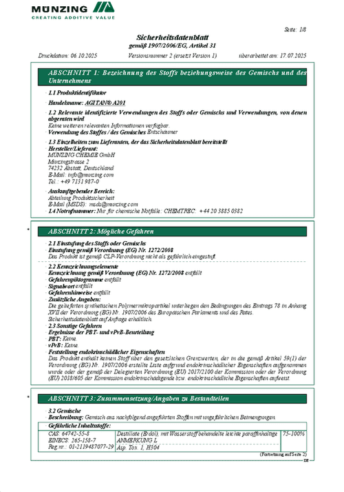 AGITAN® A201 | Münzing Chemie