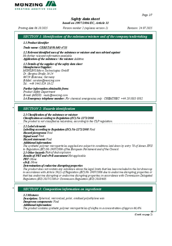 CERETAN® MO 4715 | Münzing Chemie