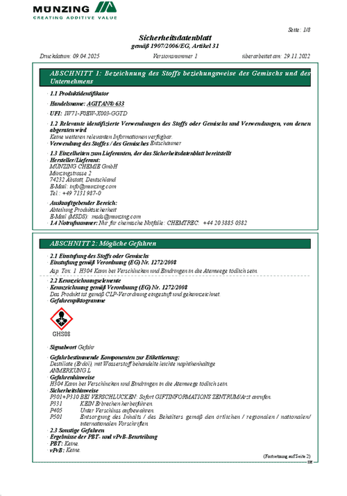 AGITAN® 633 | Münzing Chemie