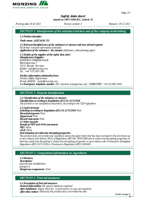 AGITAN® 731 | Münzing Chemie