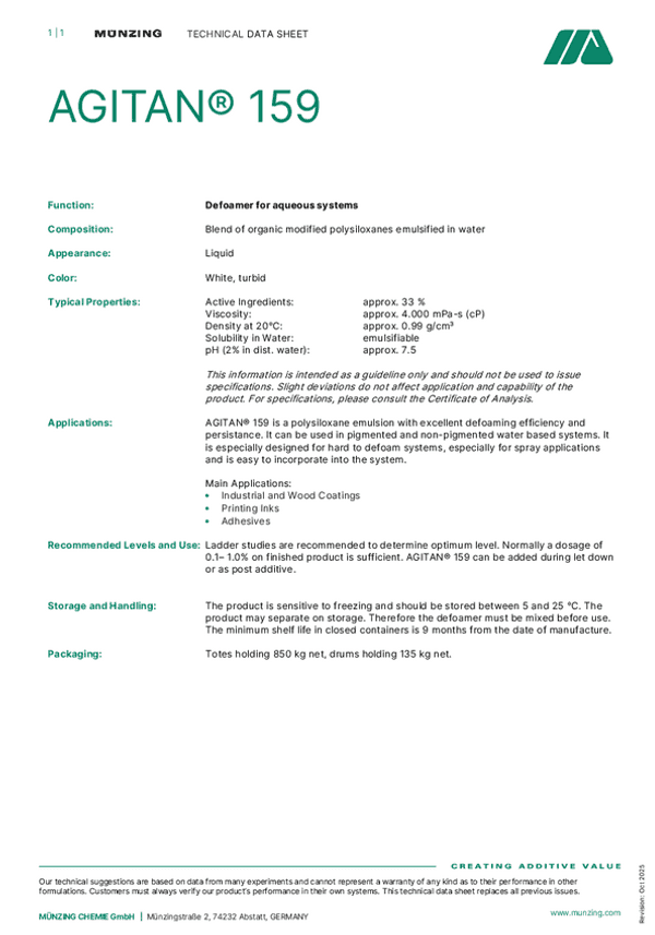 AGITAN® 159 | Münzing Chemie