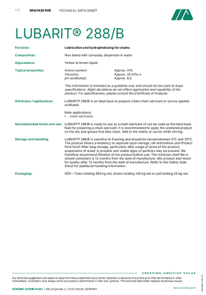 LUBARIT® 288/B | Münzing Chemie