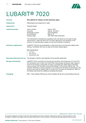 LUBARIT® 7020 | Münzing Chemie