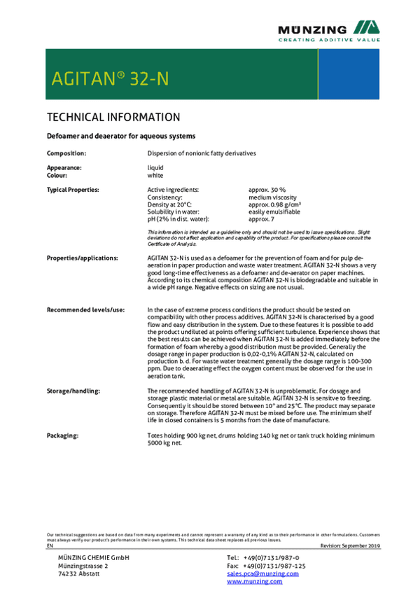 AGITAN® 32-N | Münzing Chemie