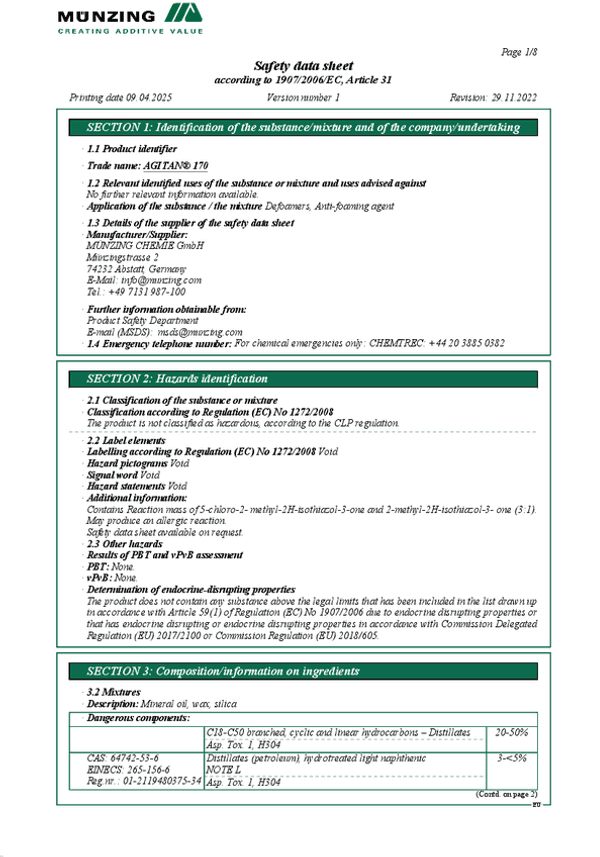 AGITAN® 170 | Münzing Chemie