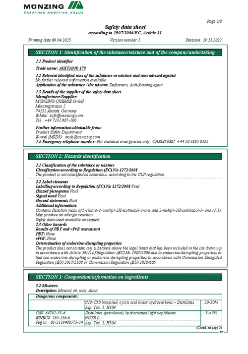 AGITAN® 170 | Münzing Chemie