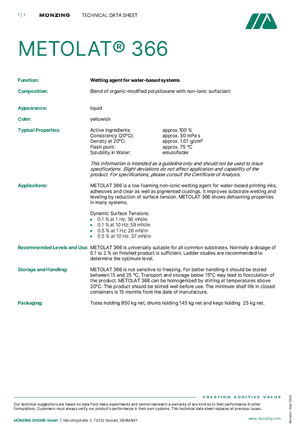 METOLAT® 366 | Münzing Chemie